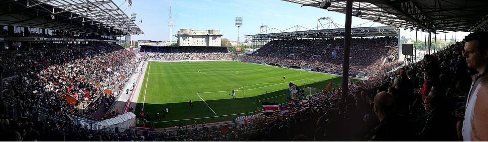 Sport venue Millerntor Stadium for the team training camps