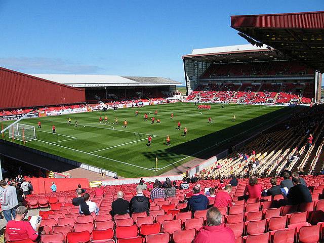 Sport venue Pittodrie Stadium for the team training camps