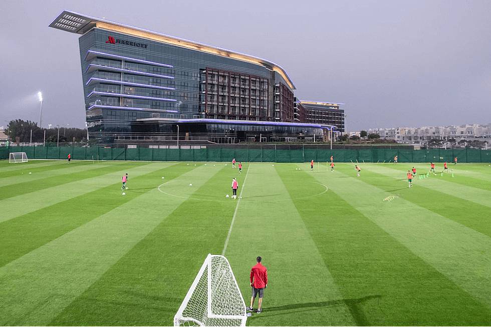 Sport venue Al Forsan International Sports Resort for the team training ...