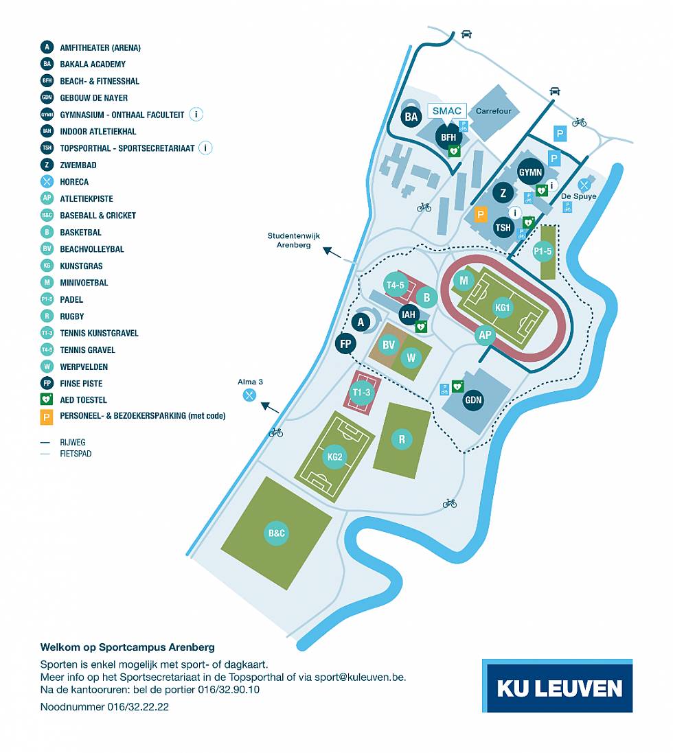 Sport venue KU Leuven Sports Center for the team training camps