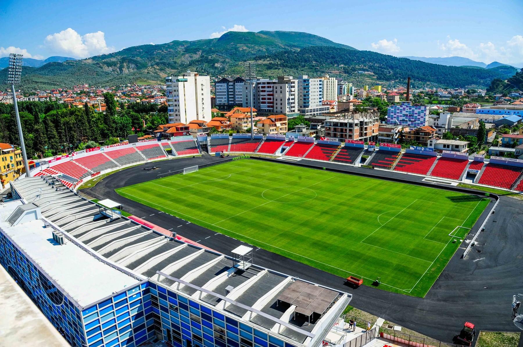 Sportstätte Elbasan Arena für die Mannschaftstrainingslager